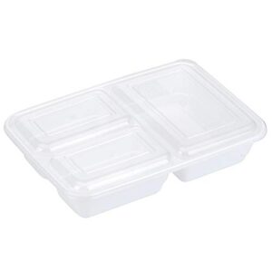 Good Cook Meal Prep, 3 Compartments BPA Free, Microwavable/Dishwasher/Freezer Safe, White