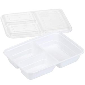 Good Cook Meal Prep, 3 Compartments BPA Free, Microwavable/Dishwasher/Freezer Safe, White