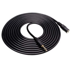 movo mc10 3.5mm audio cable - 3.5mm trs female to male 10ft extension cord for microphones, headphones, and more