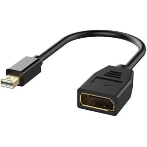 rankie mini displayport to displayport adapter (mini dp to dp), 4k resolution converter (black)