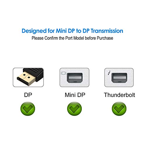 Rankie Mini DisplayPort to DisplayPort Adapter (Mini DP to DP), 4K Resolution Converter (Black)