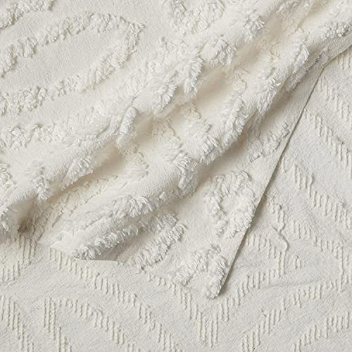 Beatrice Home Fashions Wedding Ring Chenille, Standard Sham, Ivory