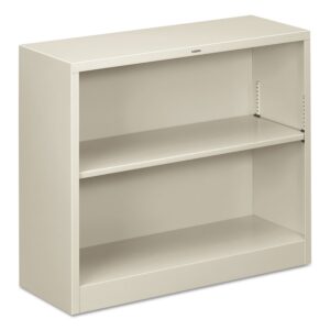 hon s30abcq metal bookcase, two-shelf, 34-1/2w x 12-5/8d x 29h, light gray