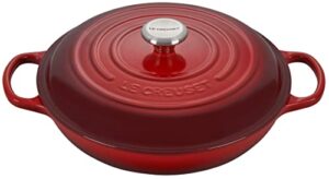 le creuset enameled cast iron signature braiser, 3.5 qt., cerise