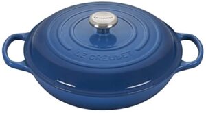 le creuset enameled cast iron signature braiser, 3.5 qt., marseille