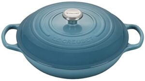 le creuset enameled cast iron signature braiser, 3.5 qt., caribbean