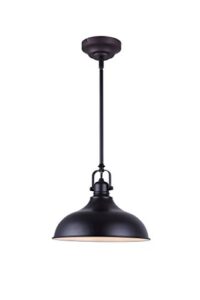 canarm lpl103a01bk sussex integrated led 1 light pendant with metal shade, black