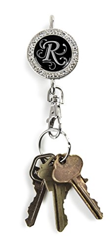 Finders Key Purse Original, Patented Keychain Purse Hook, Key Holder with Clasp and Cute, Trendy Charm Monogram R