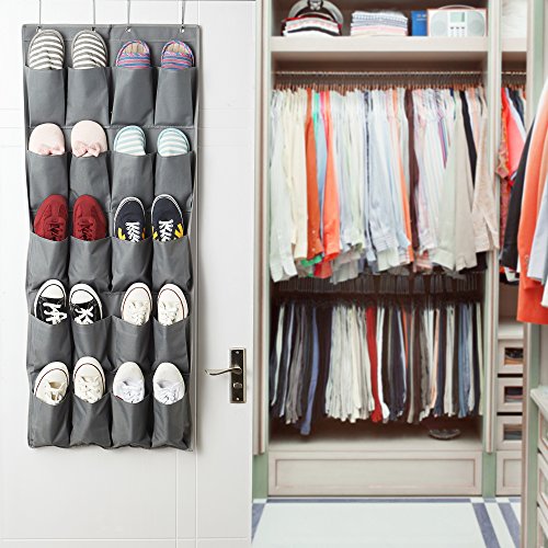 DormCo Hanging Over-The-Door Shoe Pockets - TUSK College Storage - Gray