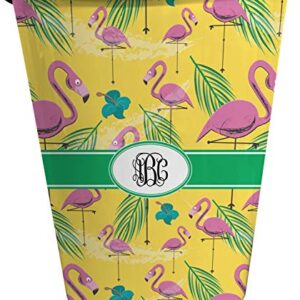 RNK Shops Pink Flamingo Waste Basket - Single Sided (Black) (Personalized)