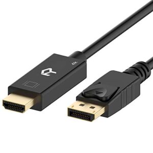 rankie displayport (dp) to hdmi cable, 4k resolution ready, 6 feet