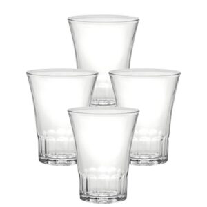 duralex made in france amalfi glass tumbler (set of 4), 4.62 oz, clear