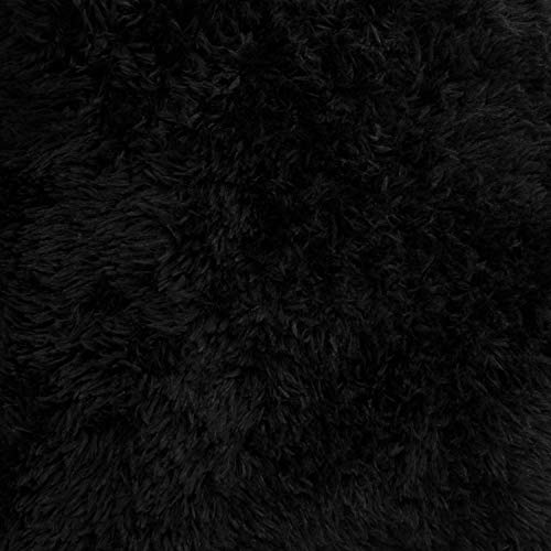 Sweet Home Collection Plush Pillow Faux Fur Soft and Comfy Throw Pillow (2 Pack), Black