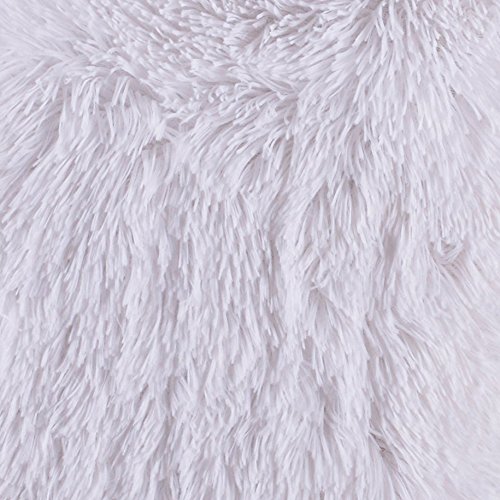 Sweet Home Collection Plush Pillow Faux Fur Soft and Comfy Throw Pillow (2 Pack), White