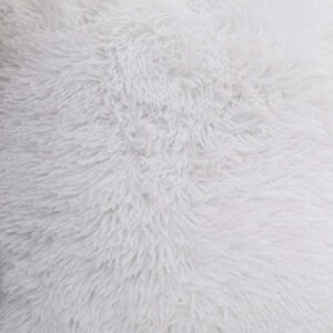 Sweet Home Collection Plush Pillow Faux Fur Soft and Comfy Throw Pillow (2 Pack), White