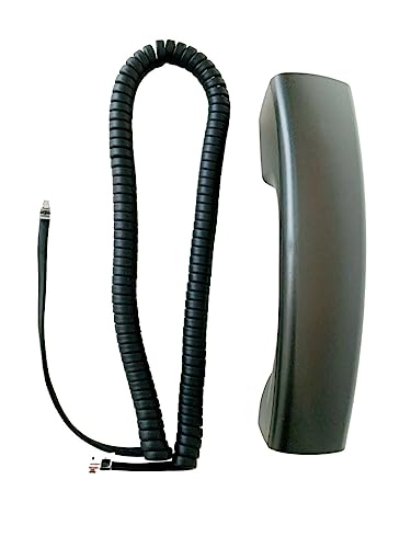 The VoIP Lounge Replacement Handset with Curly Cord for Polycom Soundpoint IP Phone 300 301 331 430 500 501 600 601 (Not Compatible with VVX Models - Please See Full Description)