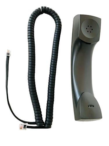 The VoIP Lounge Replacement Handset with Curly Cord for Polycom Soundpoint IP Phone 300 301 331 430 500 501 600 601 (Not Compatible with VVX Models - Please See Full Description)