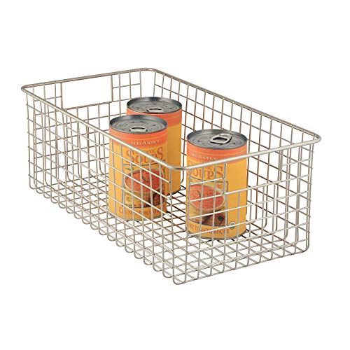 iDesign Classico Wire Storage Basket, Satin Silver, 16 x 9 x 6 Inch, 1 Piece