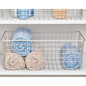 iDesign Classico Wire Storage Basket, Satin Silver, 16 x 9 x 6 Inch, 1 Piece