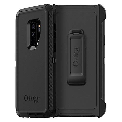 OtterBox Samsung Galaxy S9+ Defender Series Case - BLACK, rugged & durable, with port protection, includes holster clip kickstand