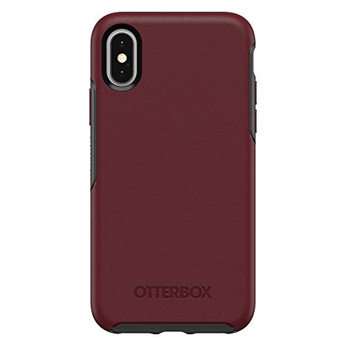 OTTERBOX SYMMETRY SERIES Case for iPhone Xs & iPhone X - Retail Packaging - FINE PORT (CORDOVAN/SLATE GREY)