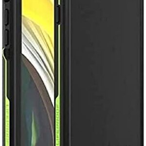 LifeProof iPhone SE (2nd gen - 2020) and iPhone 8/7 (NOT PLUS) FRĒ Series Case - NIGHT LITE (BLACK/LIME), waterproof IP68, built-in screen protector, port cover protection, snaps to MagSafe