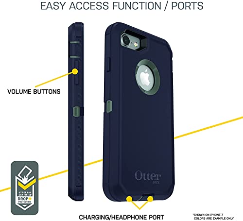 OtterBox IPhone SE 3rd/2nd Gen, IPhone 8/7 (Non-Retail/Ships In Polybag) Defender Series Case - BLACK, Rugged & Durable, With Port Protection, Includes Holster Clip Kickstand