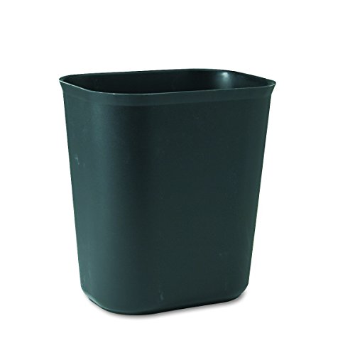 Rubbermaid Commercial RCP 2541 BLA RCP254100BK Fire-Resistant Wastebasket, Rectangular, Fiberglass, 3.5 gal, Black