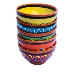 Cactus Canyon Ceramics Spanish Terracotta 5-Piece Small Salsa Bowl Set (European Size), Multicolor