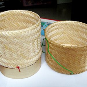 Thai Sticky Rice Basket Size 3 Inches (Pack of 6) Handmade Bamboo Rice Container