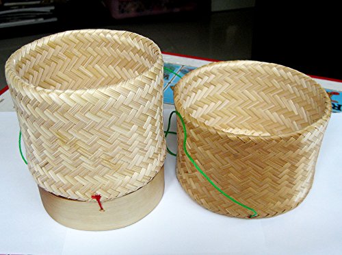 Thai Sticky Rice Basket Size 3 Inches (Pack of 6) Handmade Bamboo Rice Container