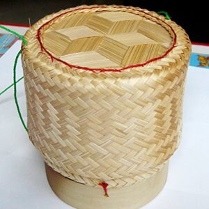 Thai Sticky Rice Basket Size 3 Inches (Pack of 6) Handmade Bamboo Rice Container