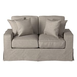 sunset trading americana slipcovered loveseat, 36"h x 38"d x 62"w, light gray