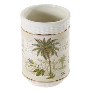 avanti linens - tumbler, multipurpose organizer, tropical inspired bathroom accessories (colony palm collection)