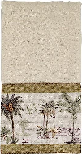 Avanti Linens - Fingertip Towel, Soft & Absorbent Cotton Towel, Tropical Inspired Bathroom Accessories (Colony Palm Collection)