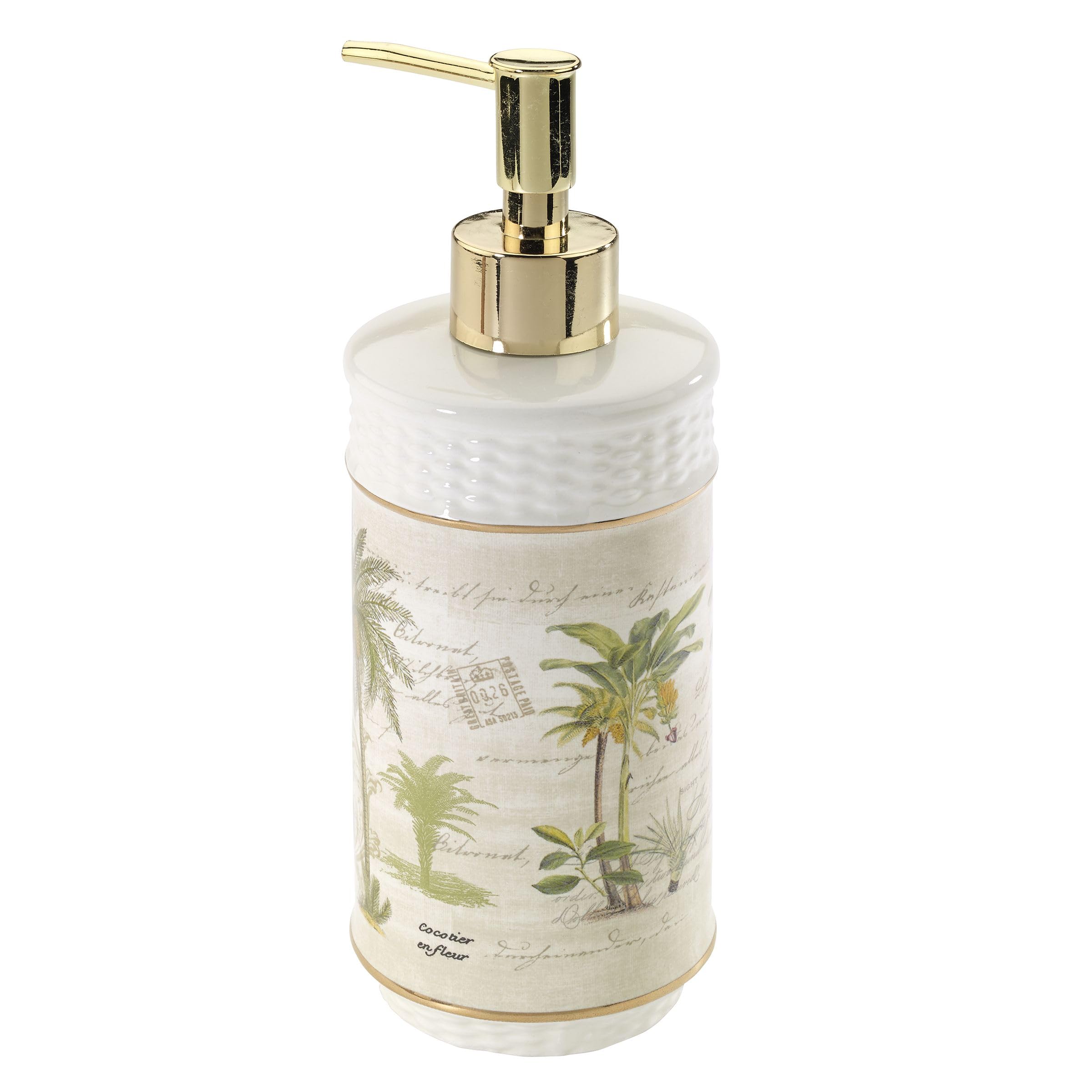 Avanti Linens - Soap Dispenser/Lotion Pump, Tropical Inspired Bathroom Accessories (Colony Palm Collection)