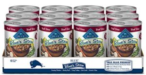 blue buffalo blue's stew natural adult wet dog food, beef stew 12.5-oz can (pack of 12)