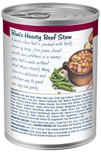 Blue Buffalo Blue's Stew Natural Adult Wet Dog Food, Beef Stew 12.5-oz can (Pack of 12)