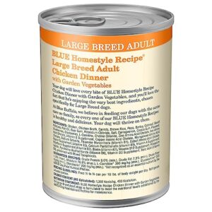 Blue Buffalo Homestyle Recipe Natural Adult Large Breed Wet Dog Food, Chicken 12.5-oz can (Pack of 12)