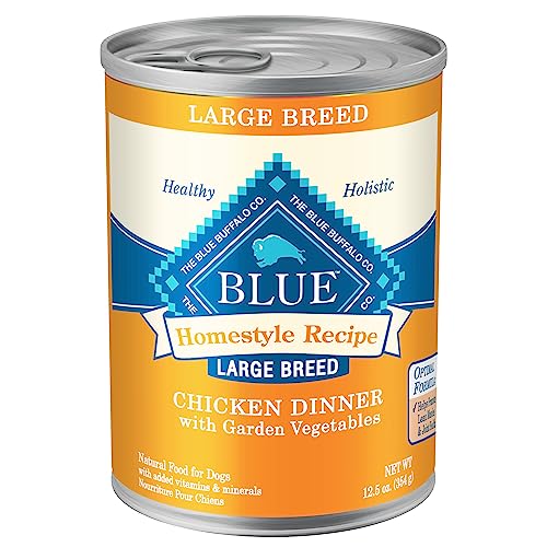 Blue Buffalo Homestyle Recipe Natural Adult Large Breed Wet Dog Food, Chicken 12.5-oz can (Pack of 12)