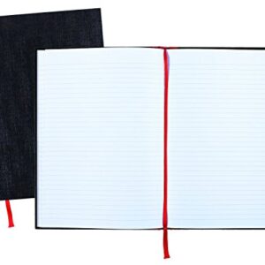 Black n' Red Casebound Hardcover Notebook, 11-3/4" x 8-1/4", Black/Red, 96 Ruled Sheets, Sold as 6 Pack (D66174)