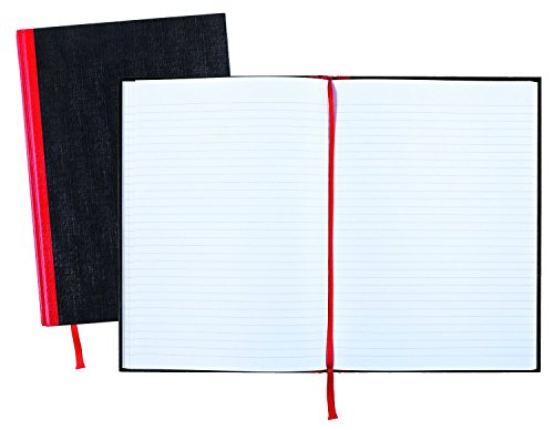 Black n' Red Casebound Hardcover Notebook, 11-3/4" x 8-1/4", Black/Red, 96 Ruled Sheets, Sold as 6 Pack (D66174)