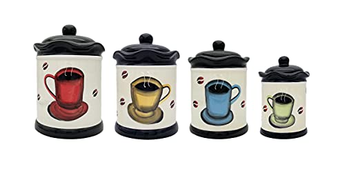 ACK Tuscany Colorful Coffee Bean Collection (4PC Canister Set)