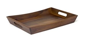 lipper international acacia curved serving tray, 19.88" x 14" x 2.5"