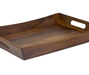 Lipper International Acacia Curved Serving Tray, 19.88" x 14" x 2.5"