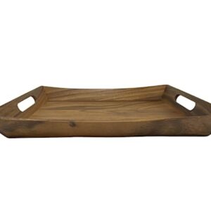 Lipper International Acacia Curved Serving Tray, 19.88" x 14" x 2.5"