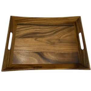 Lipper International Acacia Curved Serving Tray, 19.88" x 14" x 2.5"