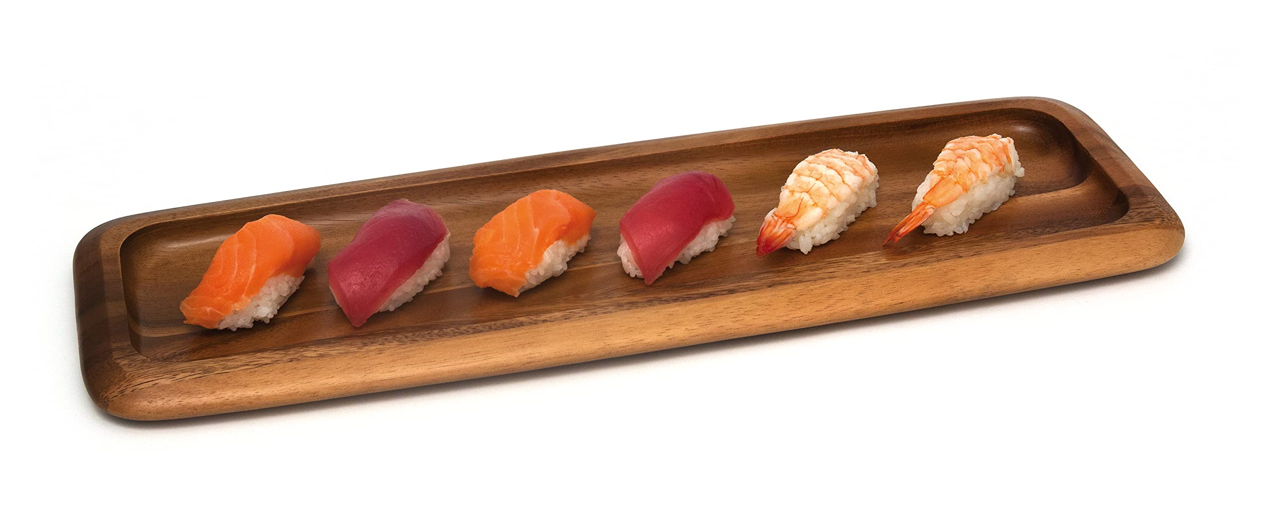 Lipper International Acacia Narrow Serving Tray for Sushi or Cheese, 18.25" x 6.13" x 0.75"