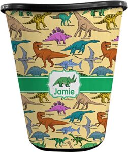 rnk shops dinosaurs waste basket - single sided (black) (personalized)