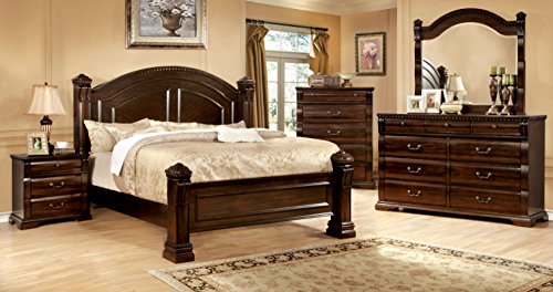 Furniture of America Lexington Low-Poster Bed, Eastern King, Cherry